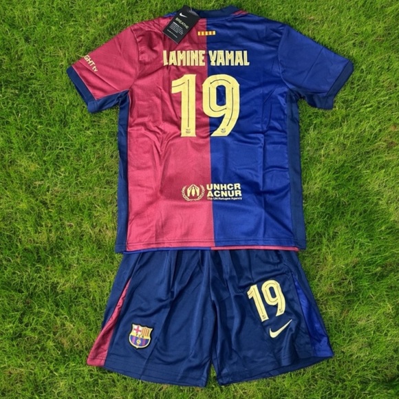 Nike | Shirts & Tops | 22425 Lamine Yamal Barcelona Home Kit Jersey Set ...